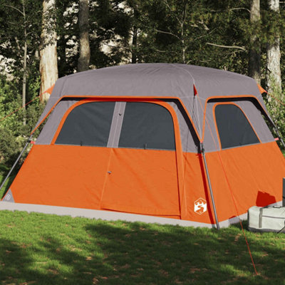 Outdoor Family Tent Cabin 6-Person Orange Waterproof