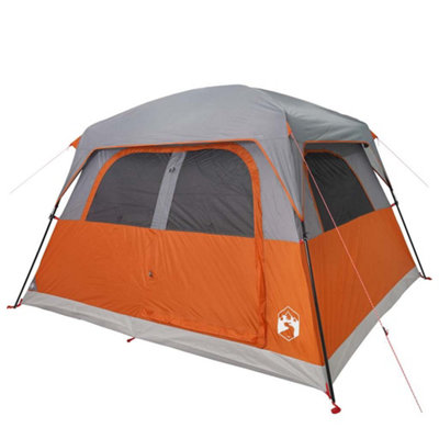 Outdoor Family Tent Cabin 6-Person Orange Waterproof