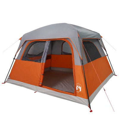 Outdoor Family Tent Cabin 6-Person Orange Waterproof