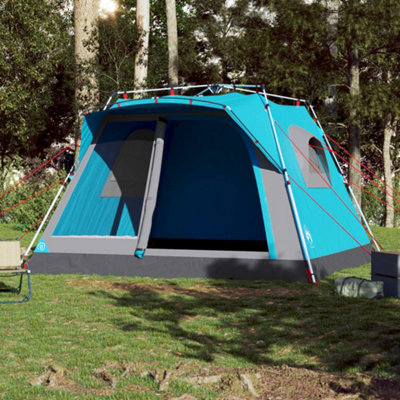 Outdoor Family Tent Cabin 7-Person Blue Quick Release