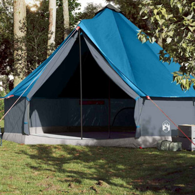 Outdoor Family Tent Tipi 10-Person Blue Waterproof