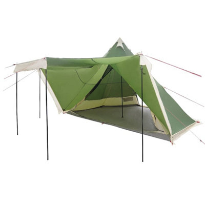 Outdoor Family Tent Tipi 6-Person Green Waterproof