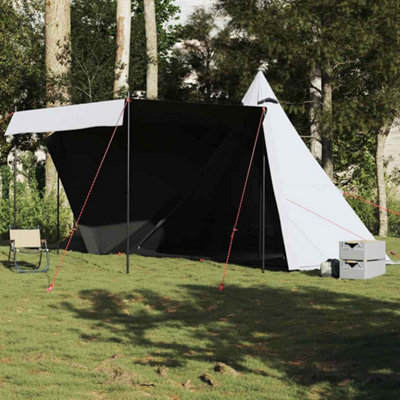 Outdoor Family Tent Tipi 6-Person White Blackout Fabric Waterproof