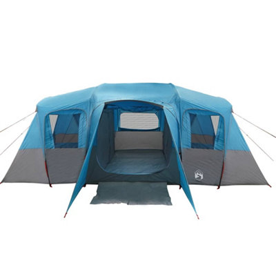 Outdoor Family Tent Tunnel 16-Person Blue Waterproof