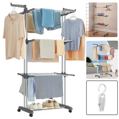 Outdoor Foldable Clothes Airer Rack Indoor Dryer Laundry Dry Rail Hanger