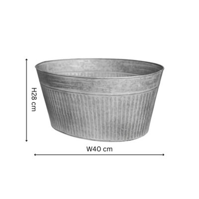 Outdoor Galvanised Trough H28cm W40cm