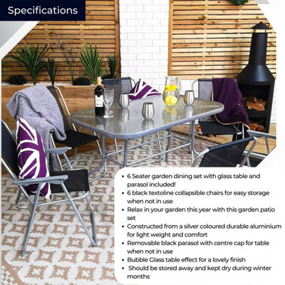 Garden table and 6 chairs b&q store