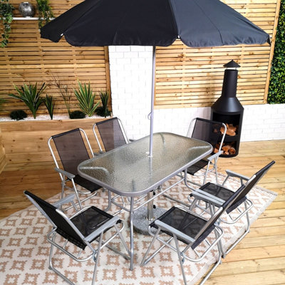 Garden table 6 chairs and parasol store