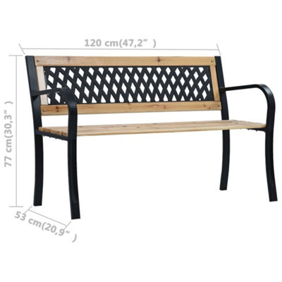 OUTDOOR GARDEN BENCH 120 CM WOOD