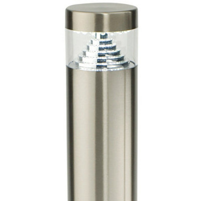 Outdoor Garden Bollard Light Steel Pyramid Cool White LED Path Lamp ...