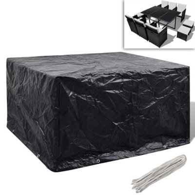 Outdoor Garden Furniture Cover 6 Person Poly Rattan Set 8 Eyelets 172 x ...