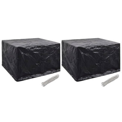 Outdoor Garden Furniture Covers 2 pcs 8 Eyelets 135x135x90 cm