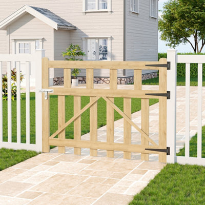 Outdoor Garden Gate Patio Gate Fence Security Barrier Wooden Yard ...