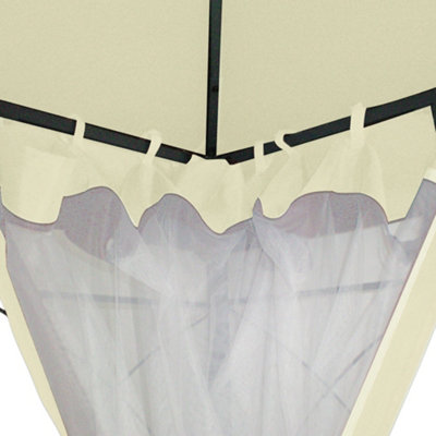 Outdoor Garden Metal Gazebo Marquee Enclosure Mosquito Netting Zipped ...