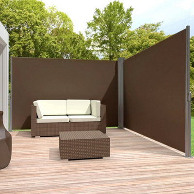 Outdoor Garden Retractable Sun Protection Privacy Side Awning Double ...