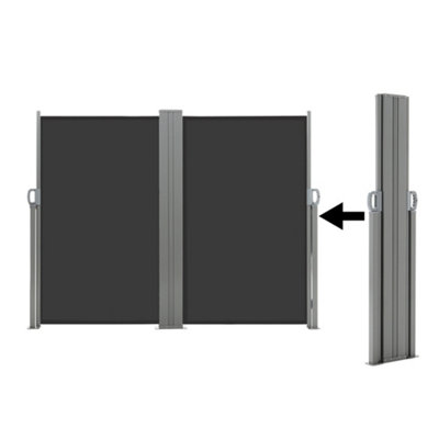 Outdoor Garden Retractable Sun Protection Privacy Side Awning Grey 800 ...