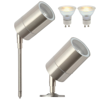 Outdoor Garden Spike Light with Dual Mount: Twin Packs & 2x GU10s ...
