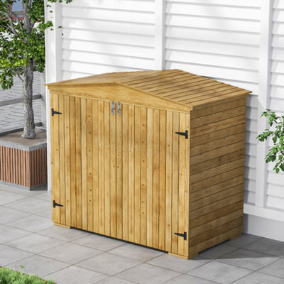 Outdoor Garden Spruce Wood Tool Equipment Storage Shed with Latch 5 x 4 ...