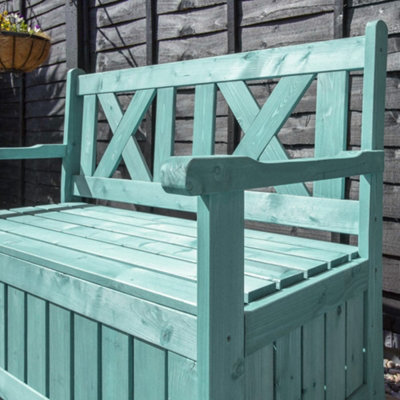 Outdoor Garden Storage Bench Green