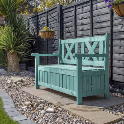 Outdoor Garden Storage Bench Green