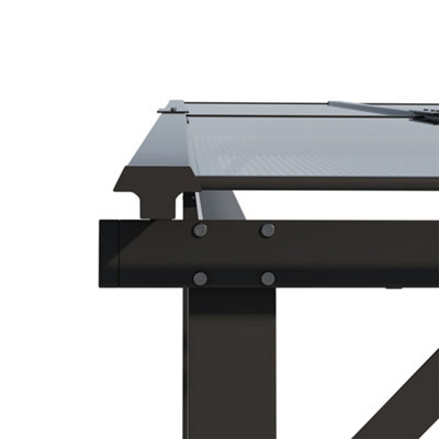 Outdoor Garden Tilted Roof Canopy Wall-Mounted Metal Canopy, Grey