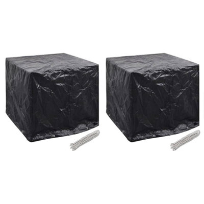 Outdoor Garden Water Tank Covers 2 pcs 8 Eyelets 116x100x120 cm