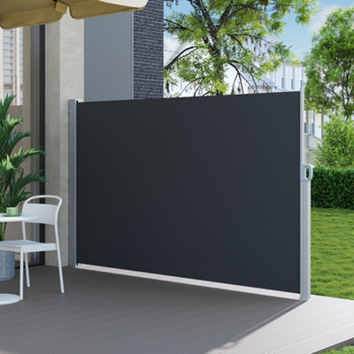 Outdoor Grey Folding Retractable Garden Sided Awning Waterproof ...