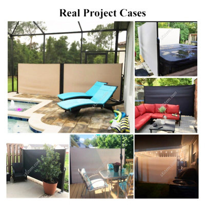 Outdoor Grey Folding Retractable Garden Sided Awning Waterproof ...