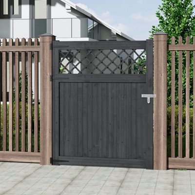 Outdoor Grey Rhombus Garden Gate Yard Patio Entrance Way Door Security ...