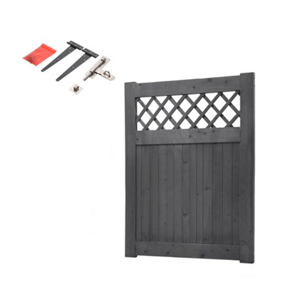 Outdoor Grey Rhombus Garden Gate Yard Patio Entrance Way Door Security ...