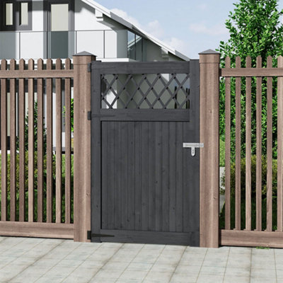 Outdoor Grey Rhombus Garden Gate Yard Patio Entrance Way Door Security ...