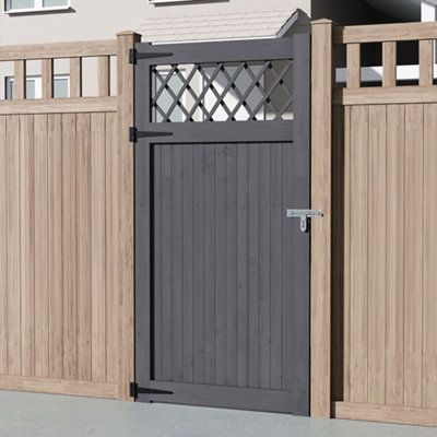 Outdoor Grey Rhombus Garden Gate Yard Patio Entrance Way Door Security ...