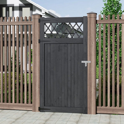 Outdoor Grey Rhombus Garden Gate Yard Patio Entrance Way Door Security ...