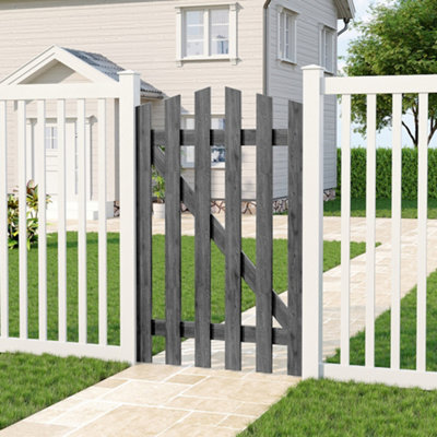 Outdoor Grey Wooden Garden Gate Fence Patio Gate Yard Entrance Way Door ...