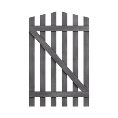 Outdoor Grey Wooden Garden Gate Fence Patio Gate Yard Entrance Way Door ...
