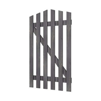 Outdoor Grey Wooden Garden Gate Fence Patio Gate Yard Entrance Way Door ...