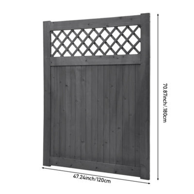 Outdoor Grey Wooden Garden Gate Patio Locable Door Gate Fence Security ...
