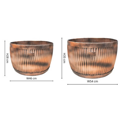 Outdoor Hampton Copper Bowl Planter Set of 2 | DIY at B&Q
