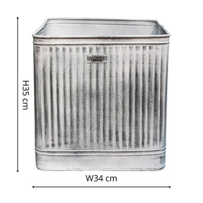 Outdoor Hampton Square Planter - Metal - D34 x W34 x H35 cm ...