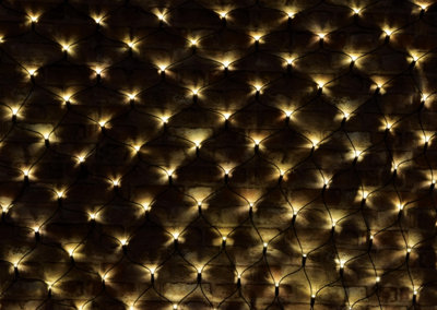 Outdoor Indoor LED Festive Christmas Net Lights with Controller- Warm White