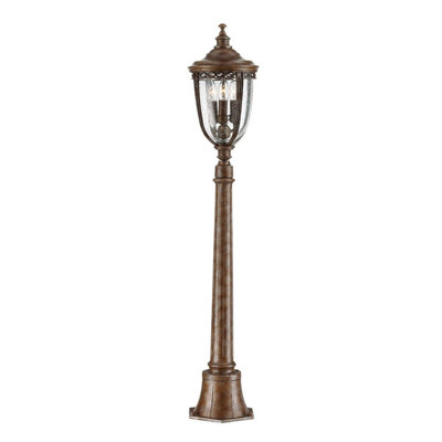 Outdoor IP44 3 Bulb Short Mini Lamp Post Pillar British Bronze LED E14 60W