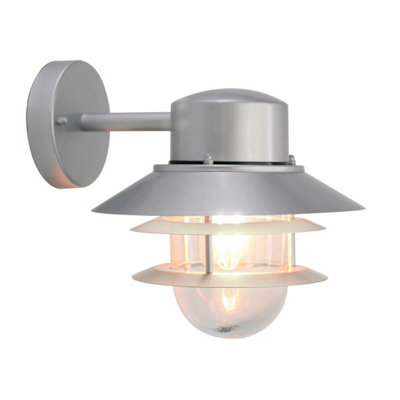 Outdoor IP44 Wall Light Sconce 304 SS Silver LED E27 60W Bulb External ...