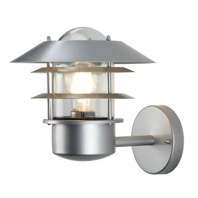 Outdoor IP44 Wall Light Sconce 304 SS Silver LED E27 60W Bulb External ...