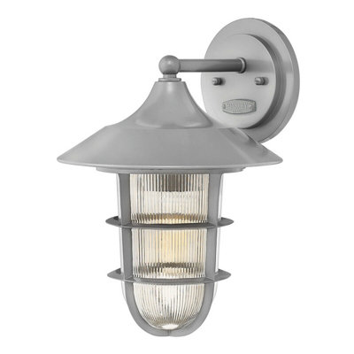 Outdoor IP44 Wall Light Sconce Silver LED E27 100W Bulb External d01367 ...