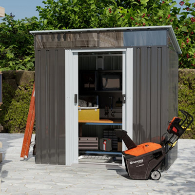 Outdoor Metal Garden Tool Shed Garden Storage Shed with Lockable and ...