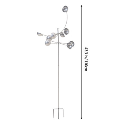 Outdoor Metal Windmill Spinner with Ground Anchor