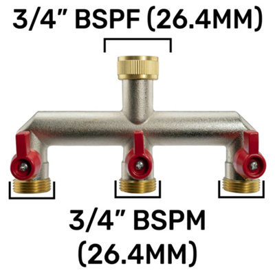 outdoor nickel plated brass garden tap splitters (3 way splitter ...