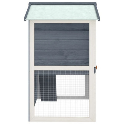 Shop Outdoor Rabbit Hutch 3 Doors Grey Wood