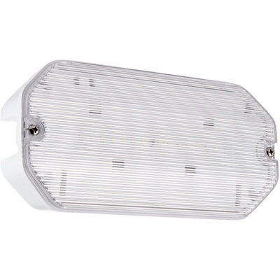 Outdoor Rated Emergency Exit Bulkhead Wall Light - 3W Daylight White ...