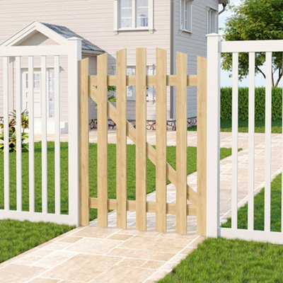 Outdoor Rhombus Wooden Garden Gate Fence Patio Gate Yard Entrance Way ...